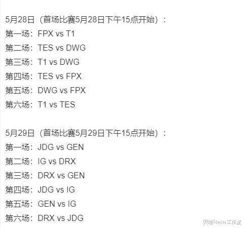 LPL和LCK季中杯赛程公布：揭幕战FPX大战T1！BO5第一局盲选模式_战队