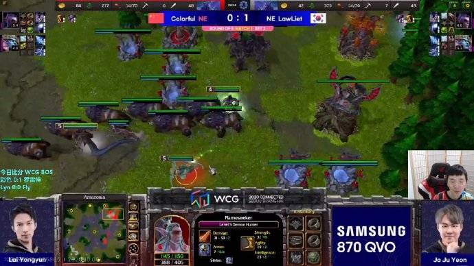 WCG2020八强赛首日：彩色力擒萝莉 飞飞智取Lyn神_Fly