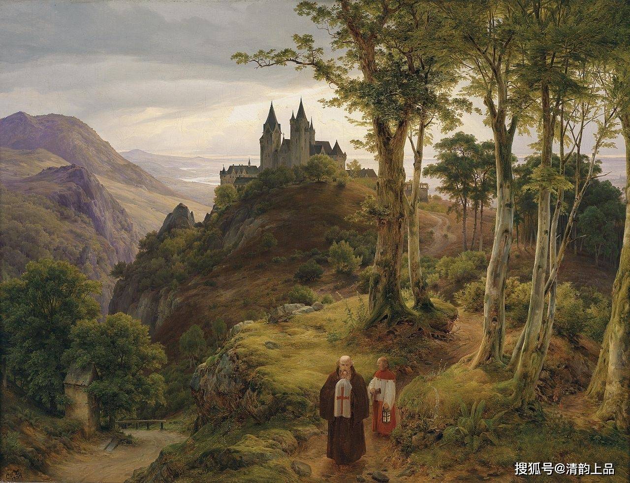 德国画家Karl Friedrich Lessing油画风景