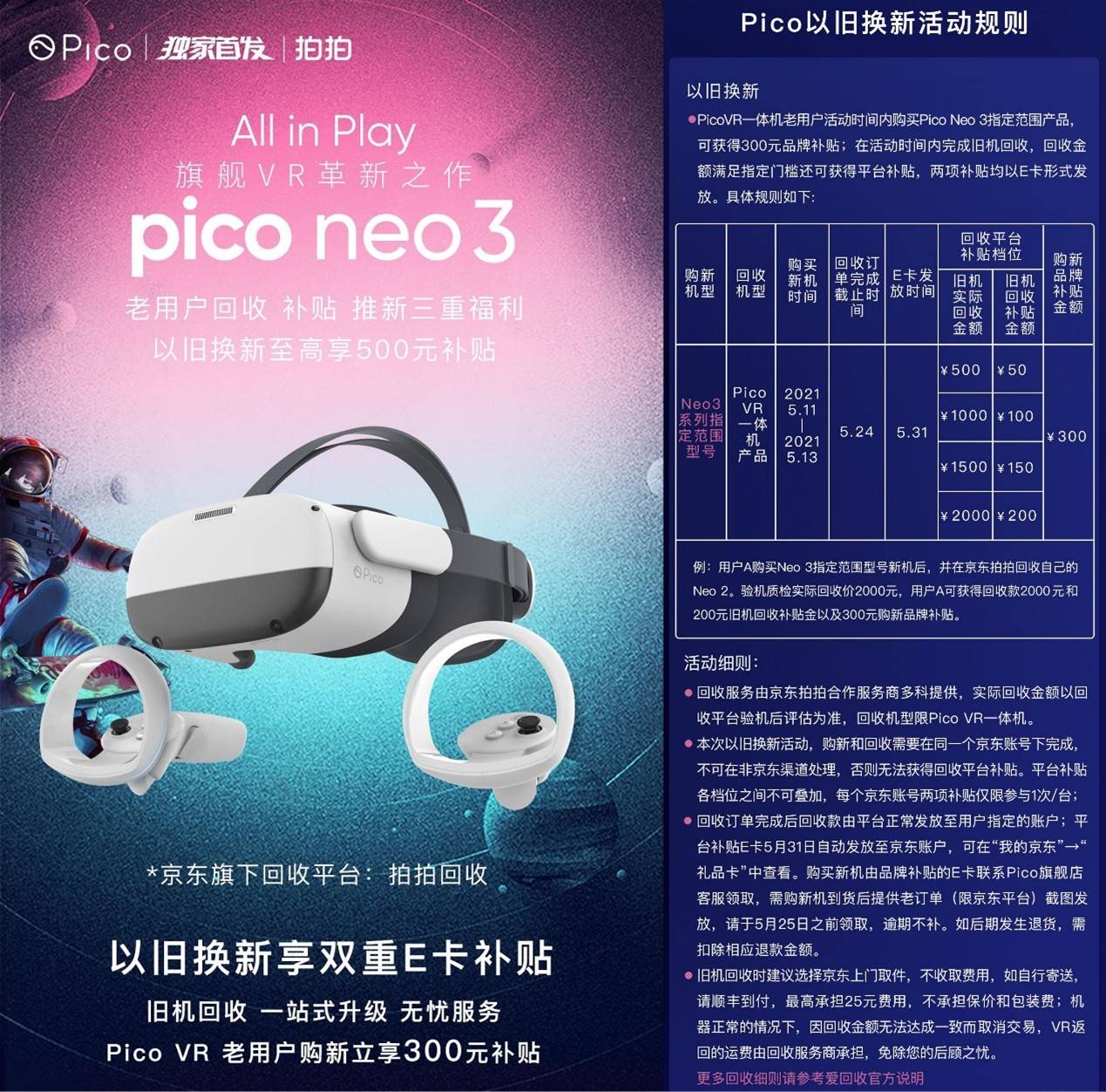 Pico Neo 3 电商预售正式开启，官宣180天【打卡返半价】+老用户福利-搜狐大视野-搜狐新闻