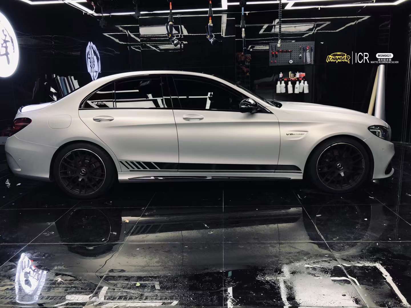 奔驰C63贴膜Ichabger（ICR）改变者消光铝水银案例图片_搜狐汽车_搜狐网