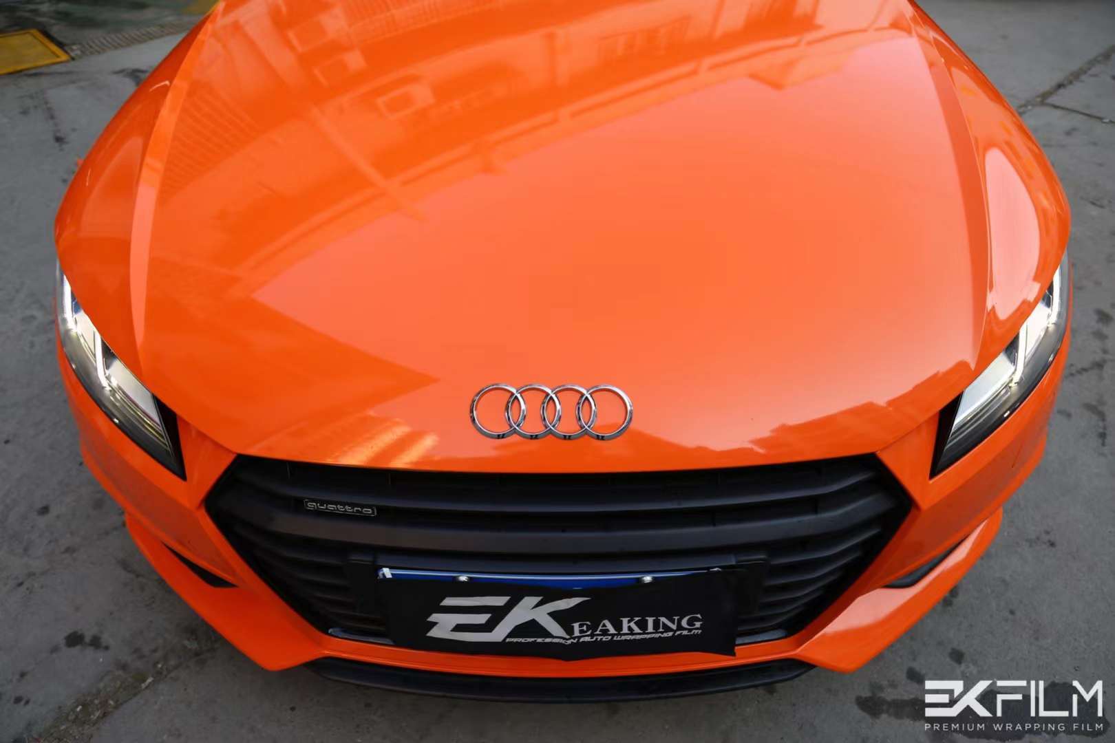 奥迪TT车身贴膜EKFILM-EK改色膜水晶橙_搜狐汽车_搜狐网