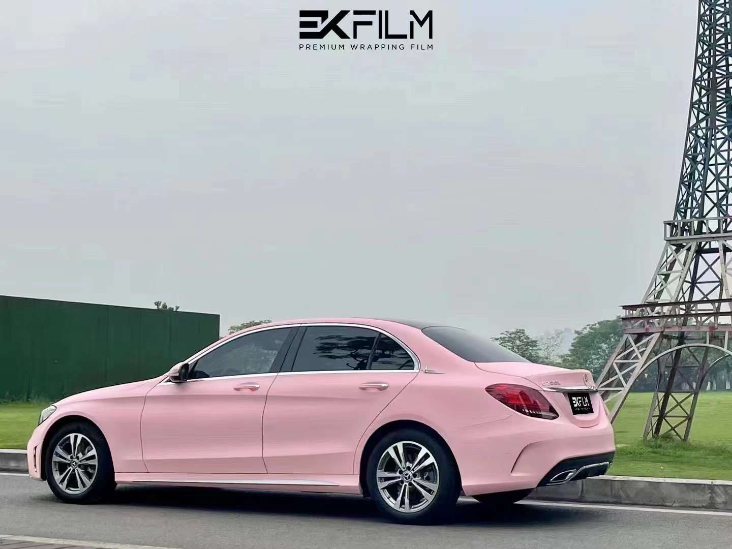 EKFILM-EK案例分享：奔驰C200L车身改色贴膜消光樱语粉_搜狐汽车_搜狐网