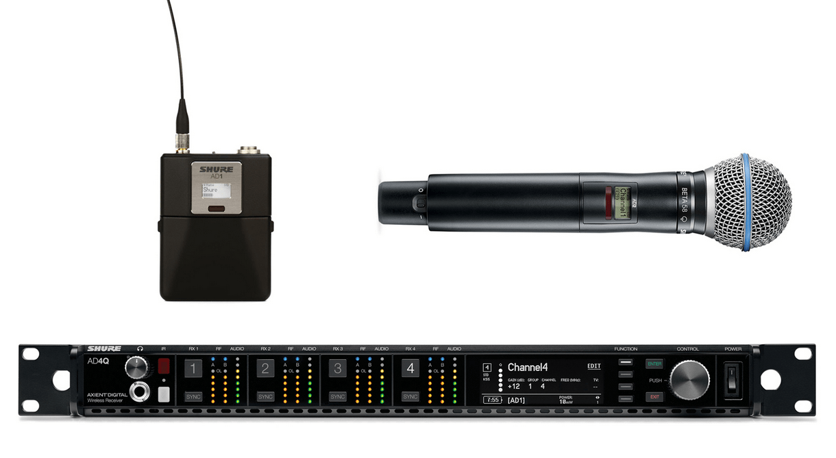SHURE/舒尔 AD 4Q-CHN 四通道数字式分集接收_渠道