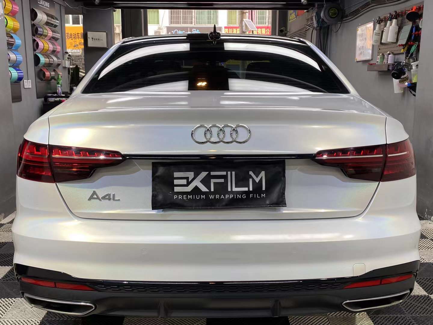 奥迪A4L全车贴膜EKFILM-EK改色膜钻石镭射白_搜狐汽车_搜狐网