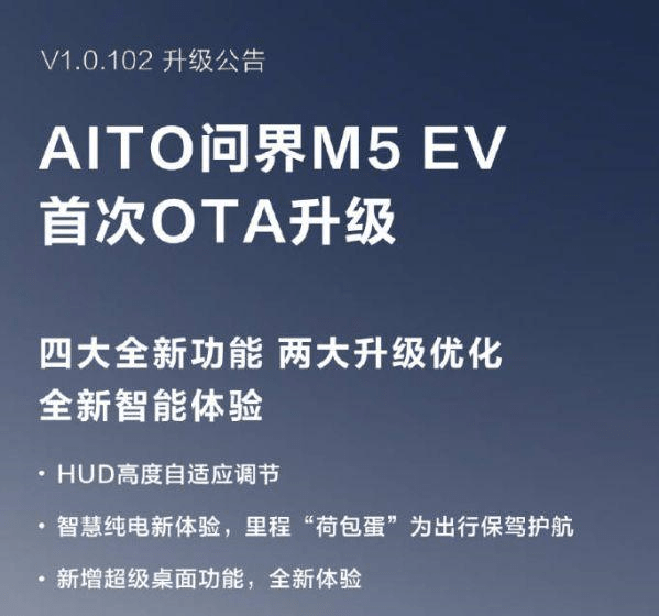 问界M5 EV启动首次重磅OTA升级 加入四大全新功能！_搜狐汽车_搜狐网