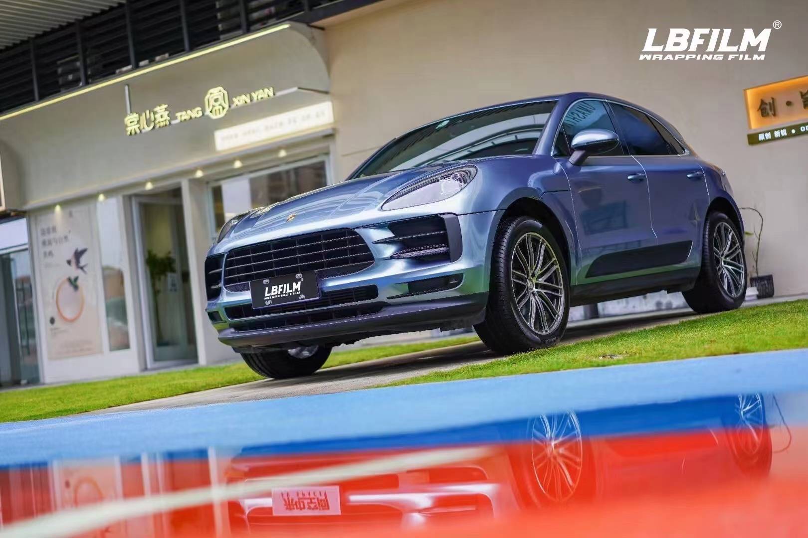 保时捷macan-LB改色膜液态金属索玛托蓝， 简单纯粹 空灵柔和_搜狐汽车_搜狐网