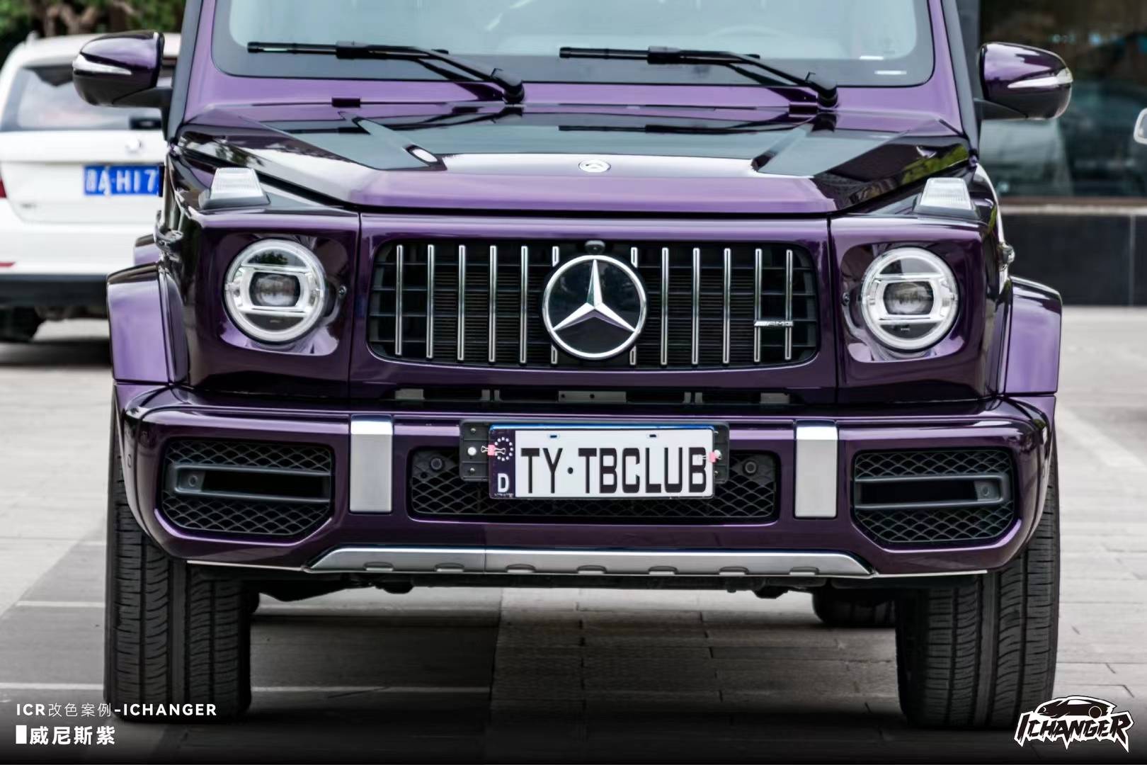 奔驰G63-ICR改色膜威尼斯紫，散发着浓郁的神秘与高贵_搜狐汽车_搜狐网