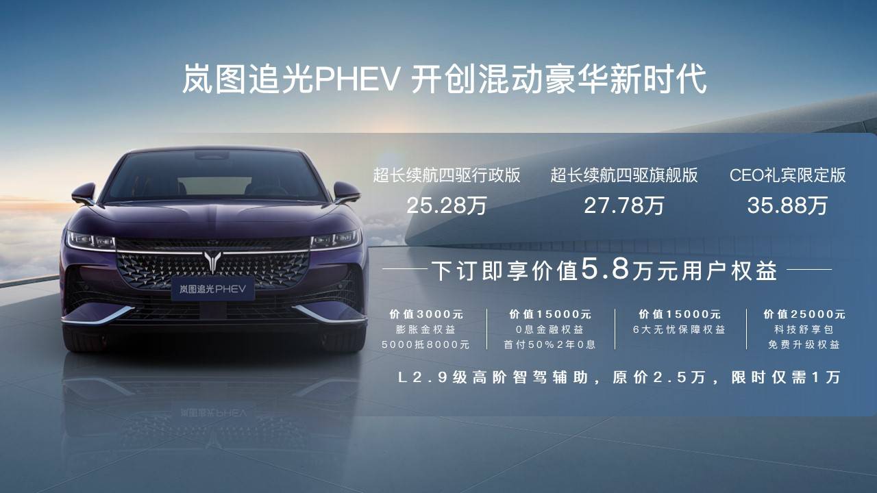 纯电续航262km，岚图追光PHEV 25.28万元起售_搜狐汽车_搜狐网