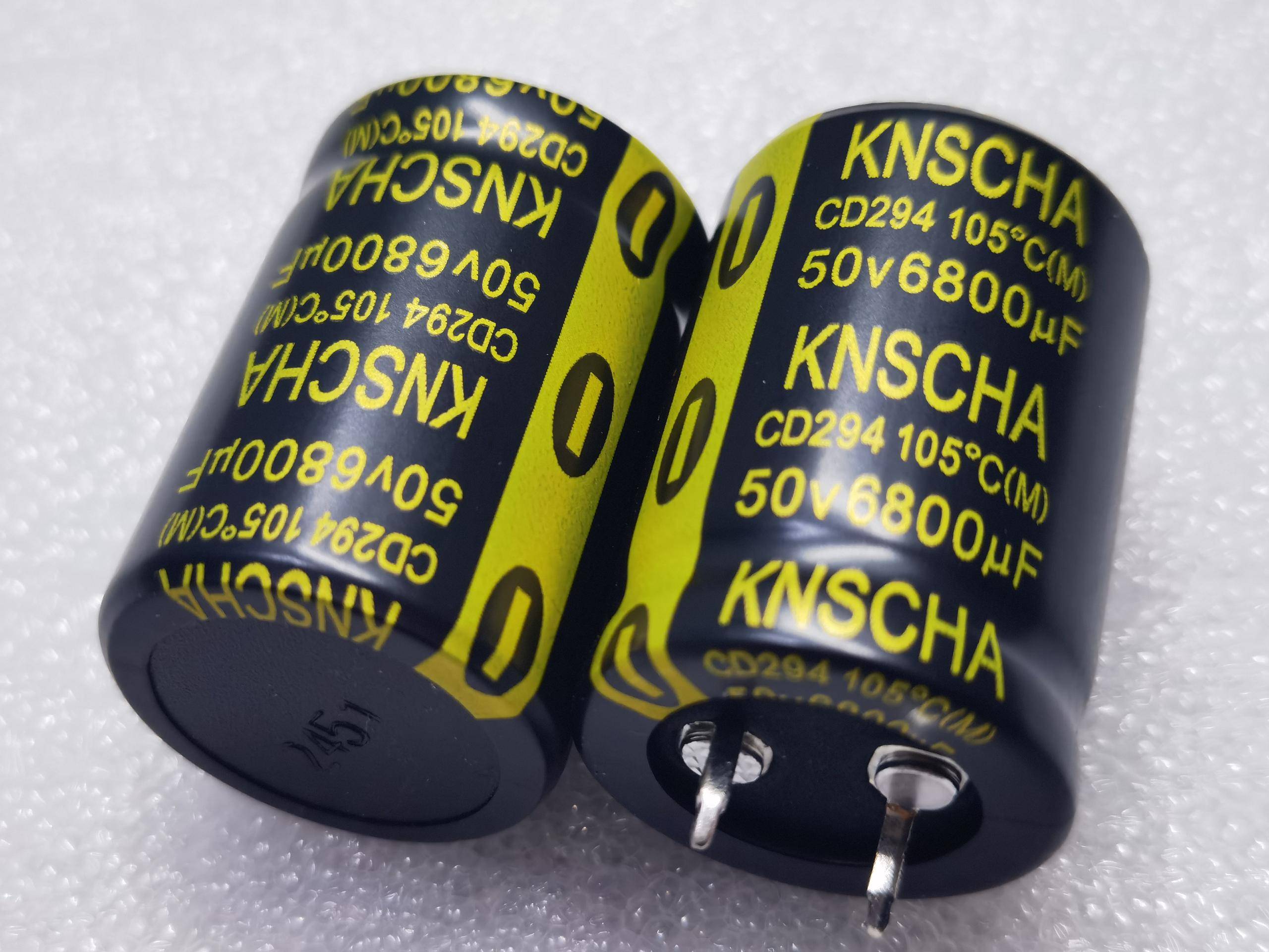 KNSCHA:CD293 CD294 CD296系列牛角型铝电解电容封装介绍_引线_方式_mm