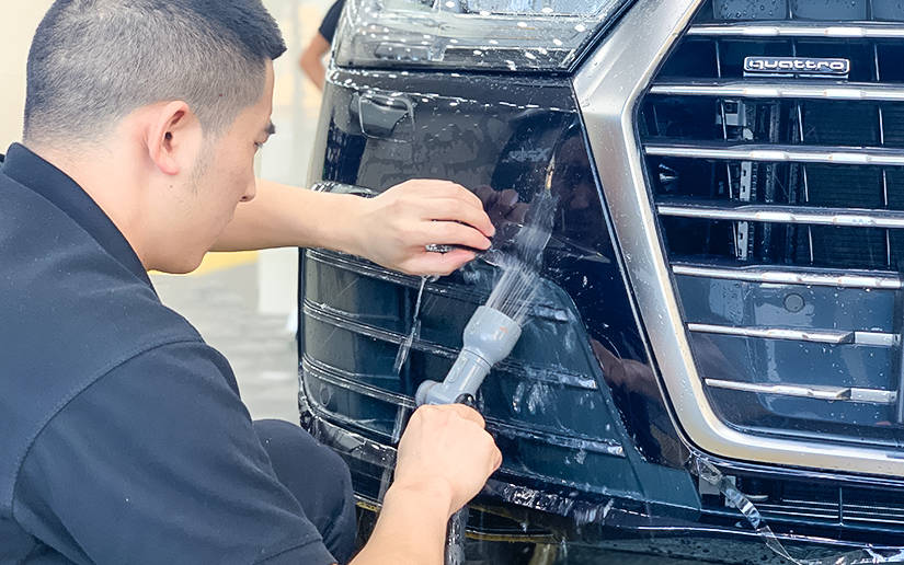 奥迪Q7 黑色 YEECAR隐形车衣 施工+效果展示_搜狐汽车_搜狐网