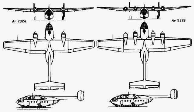 飞天千足虫：二战德国空军阿拉多Ar 232运输机发展史_设计