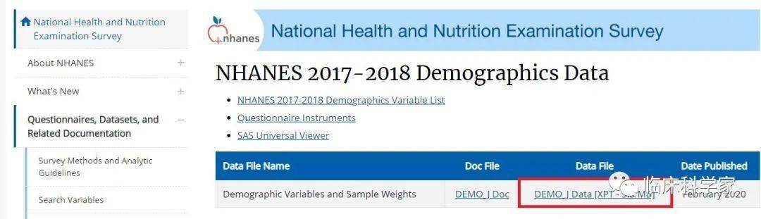 NHANES专题|NHANES数据库使用手册_文件