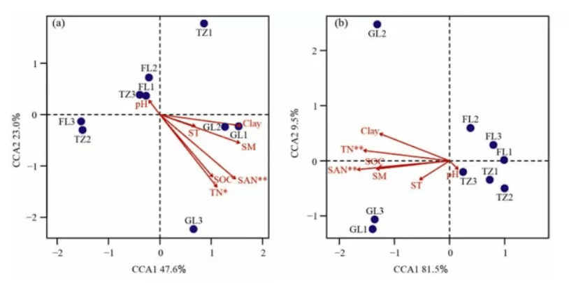 分析微生物多样性与环境因子关系，RDA/CCA哪个是你的最佳选择？| OmicStudio小工具_土壤