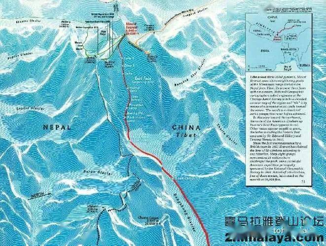 [中国/尼泊尔]珠穆朗玛峰的15条重要攀登线路_山峰