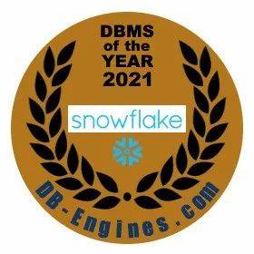 Snowflake 获得“2021 年度数据库”称号_DB-Engines_PostgreSQL_MongoDB