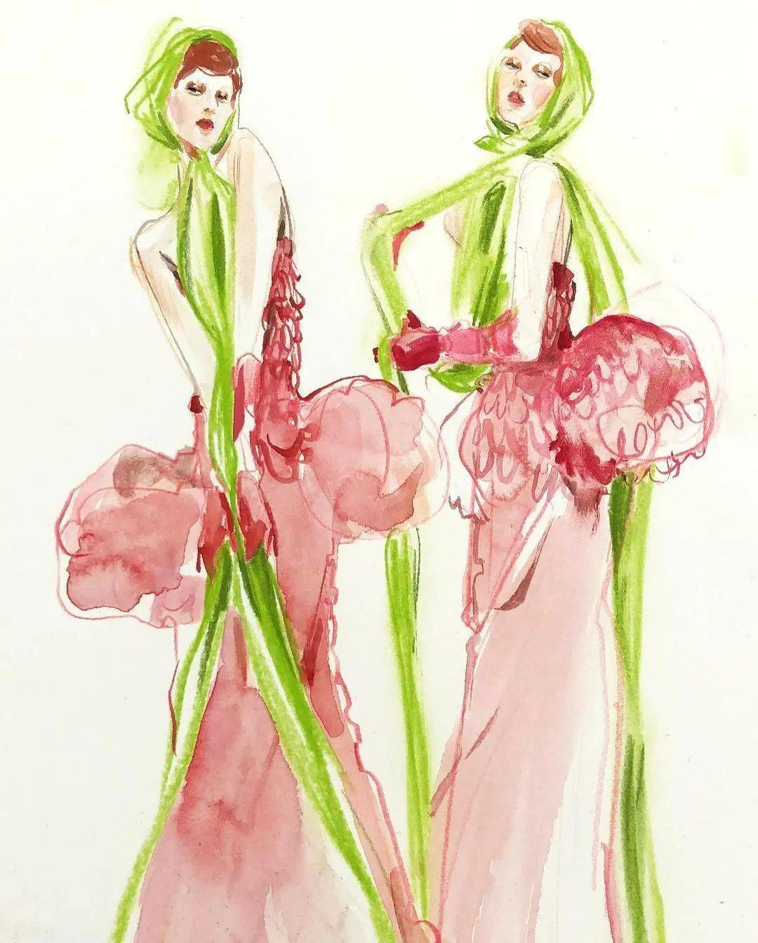 曾任圣马丁、UCA导师的Connie Lim如何绘制时装画？独树一帜的风格与多种材料交织打开了插画世界的大门_艺术_专业_工具