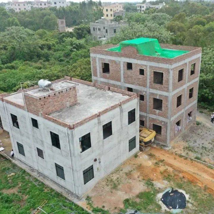 严打！电白两栋违建房被强制拆除，占用耕地工作违法行动