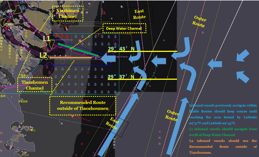 NAVIGATION DIRECTIONS IN NINGBO-ZHOUSHAN VTS ZONE NO.1_Vessels_areas_shown