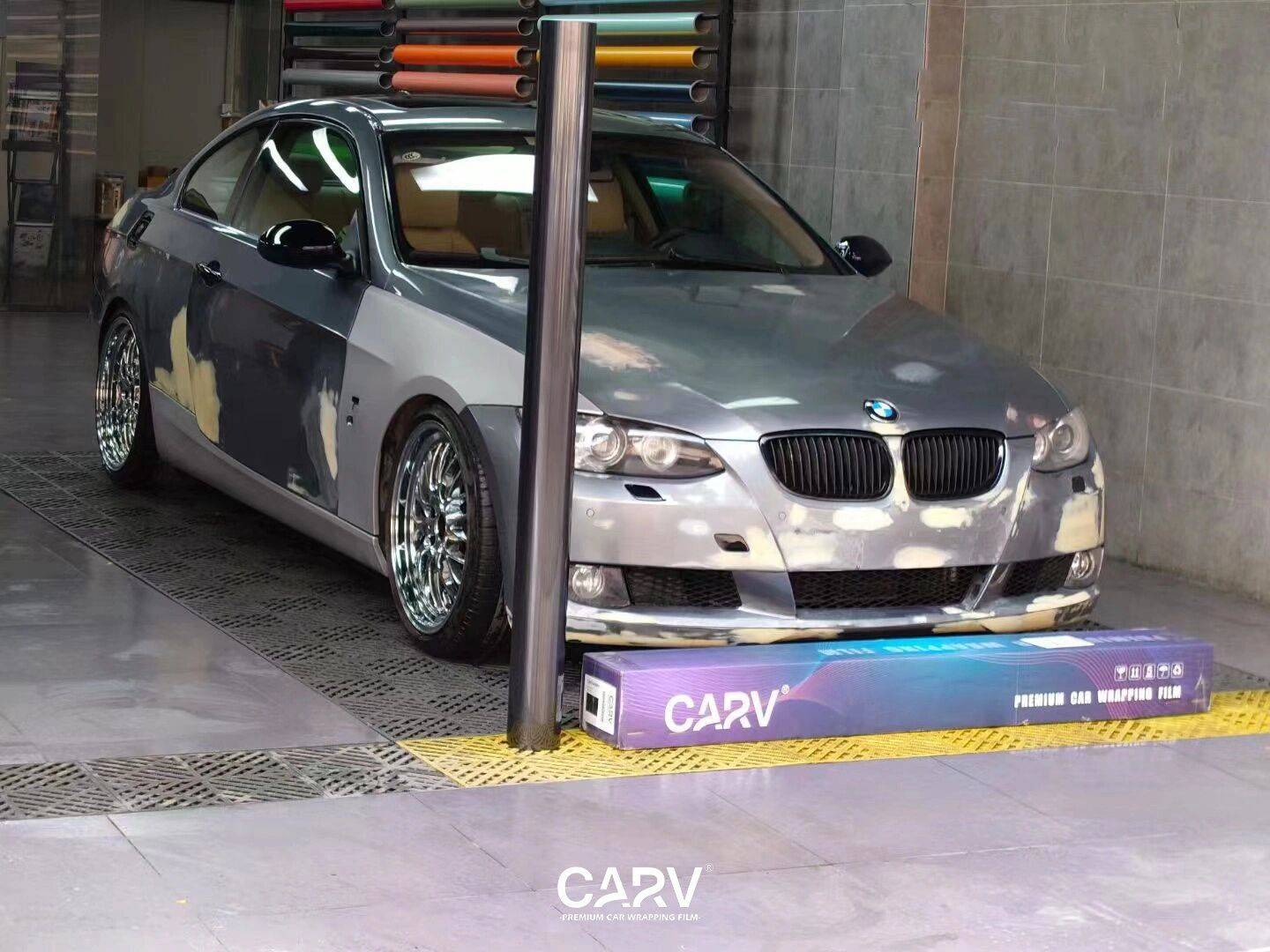 宝马3系卡孚CARV改色膜白金煤炭灰，独一无二色感看起来非常高级_搜狐汽车_搜狐网