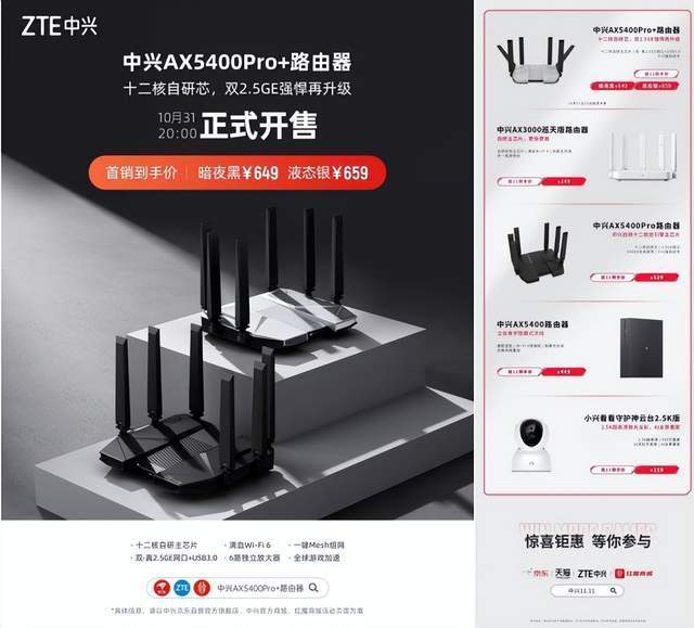 全屋无缝漫游，中兴AX5400Pro+支持一键MESH智慧组网！_路由器_Wi-Fi_产品