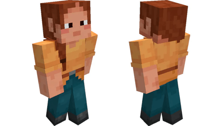 我的世界：9个默认皮肤的历史，Steve是个玩笑！Alex原型是Jeb！_角色_女性