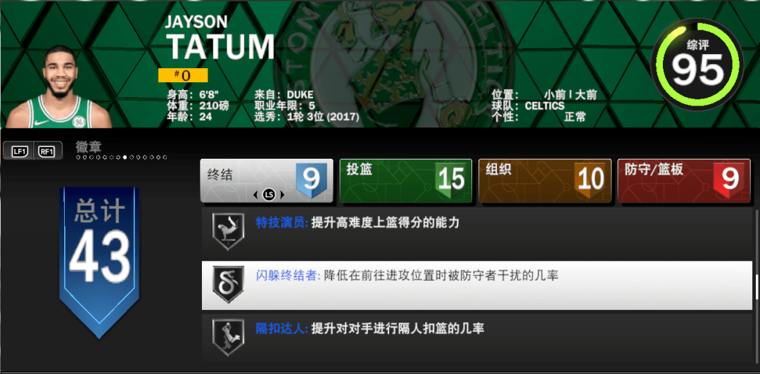 OL2 | 2K23球员徽章变化分析（更新至12.1）（一）_能力_布朗_塔图姆