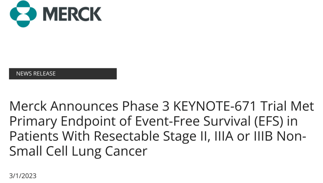 【3482】速递 | KEYNOTE-671试验达主要研究终点，新辅助+辅助免疫双管齐下，NSCLC早期治疗有望再添新利器！_帕博利_患者_化疗