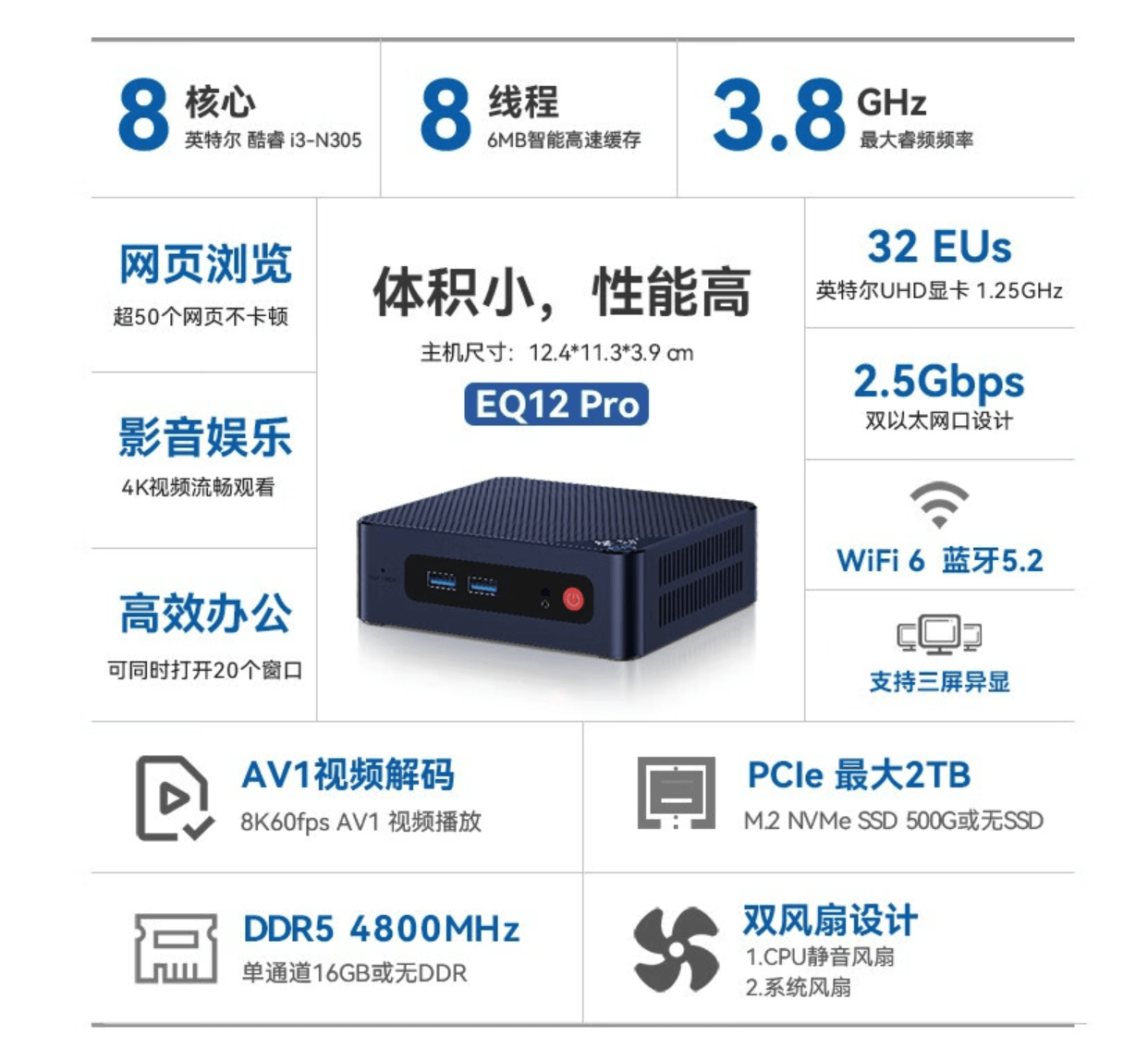 零刻 EQ12 Pro 深度体验(上) 开箱与性能测试_部分_Intel_核心