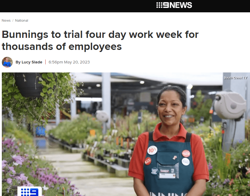 今天，Bunnings做出重大改变，这可能真的是澳洲的未来！_工作制_试验_员工