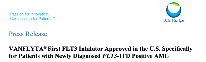 第一三共 FLT3 抑制剂获 FDA 批准_Insight_患者_治疗