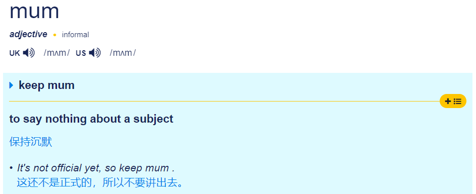 “keep mum”是什么意思？和“妈妈”有关系吗？_the_lips_and