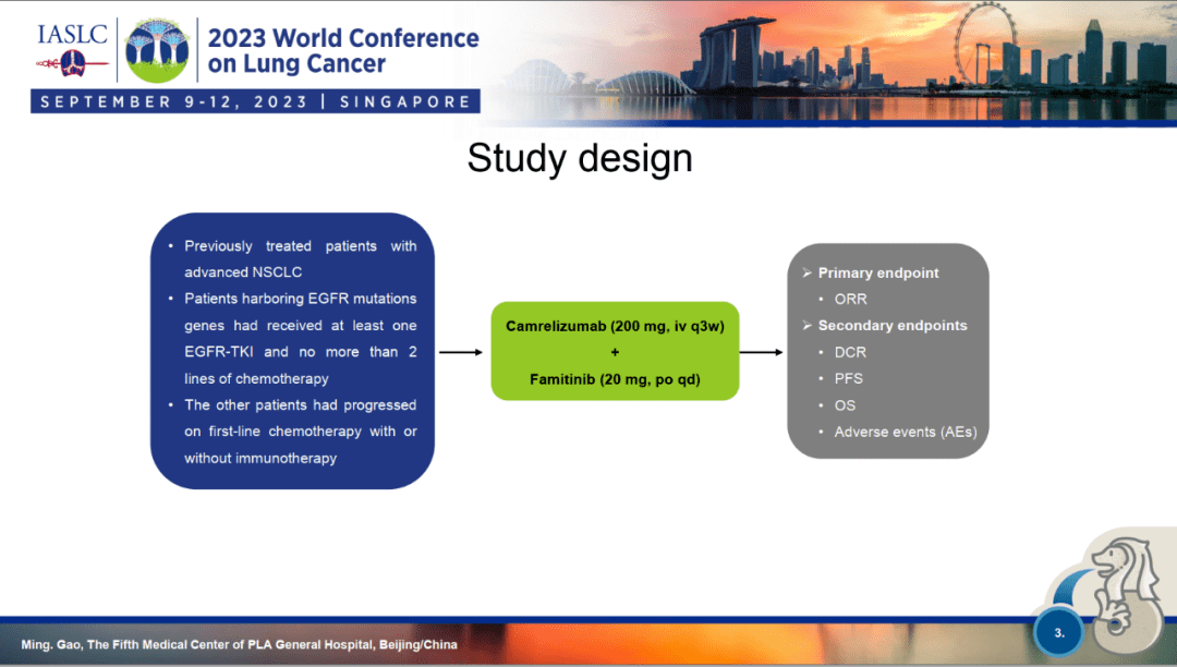 WCLC 2023丨卡瑞利珠单抗联合法米替尼协同增效，助力NSCLC患者实现“去化疗”_研究_治疗_一线