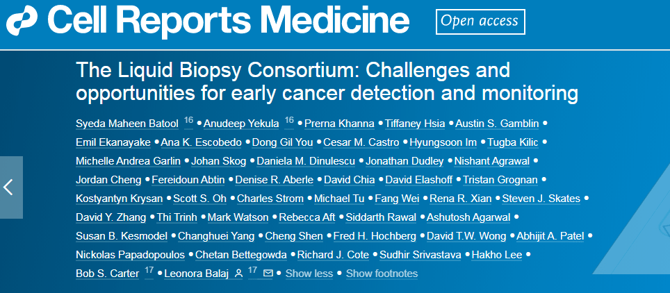 Cell Reports Medicine重磅综述：早期癌症检测和监测的挑战和机遇_液体_研究